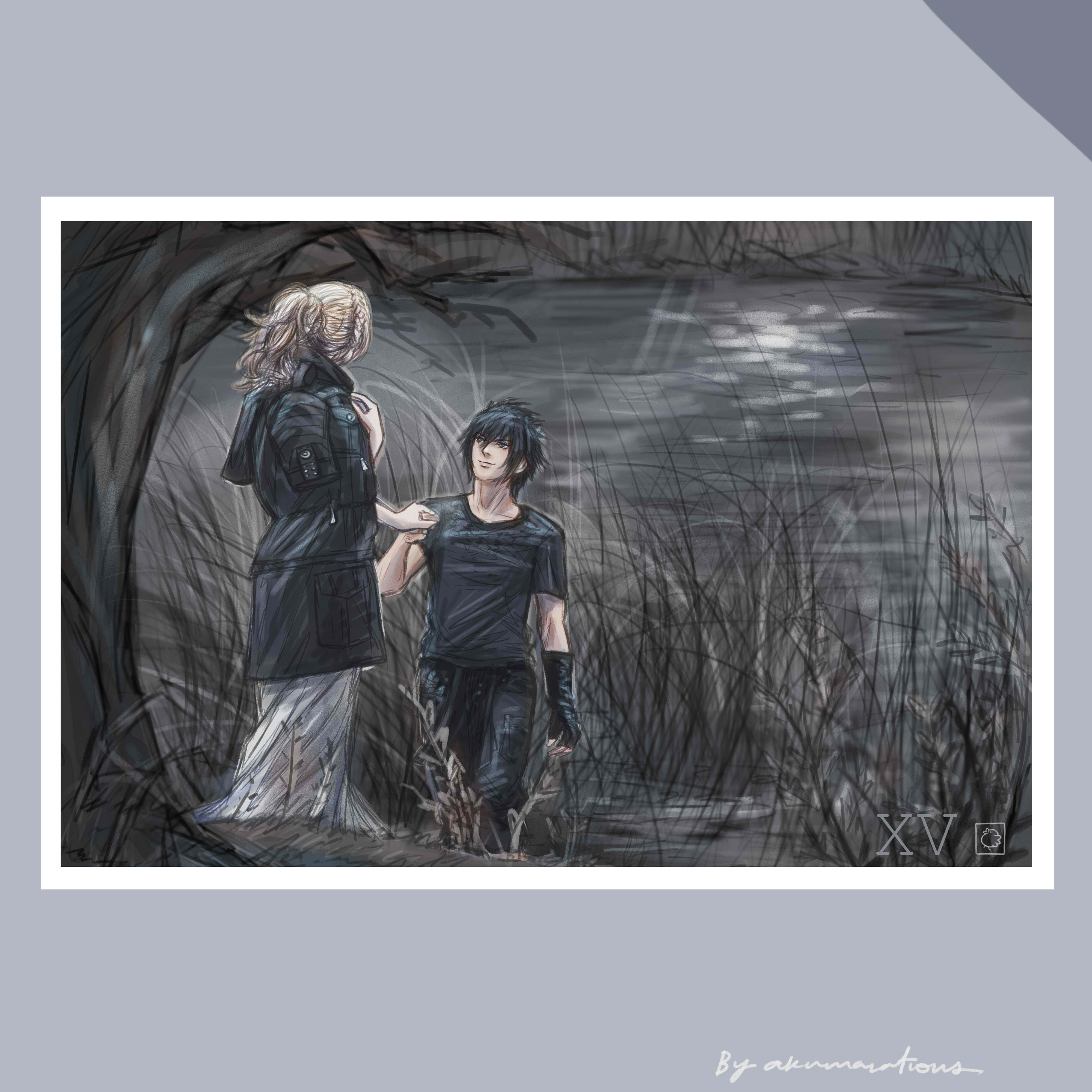 Ffxv Moonlight Noctis Lucis Caelum And Lunafreya Nox Fleuret Print On Storenvy