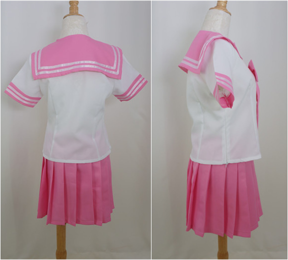 {Set}Pink Sailor Seifuku School Uniform Top and Pleated Skirt Set ...