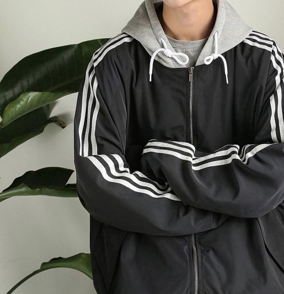 Free Shipping-RETRO SIDE STRIPE JACKET ( BLACK ) on Storenvy