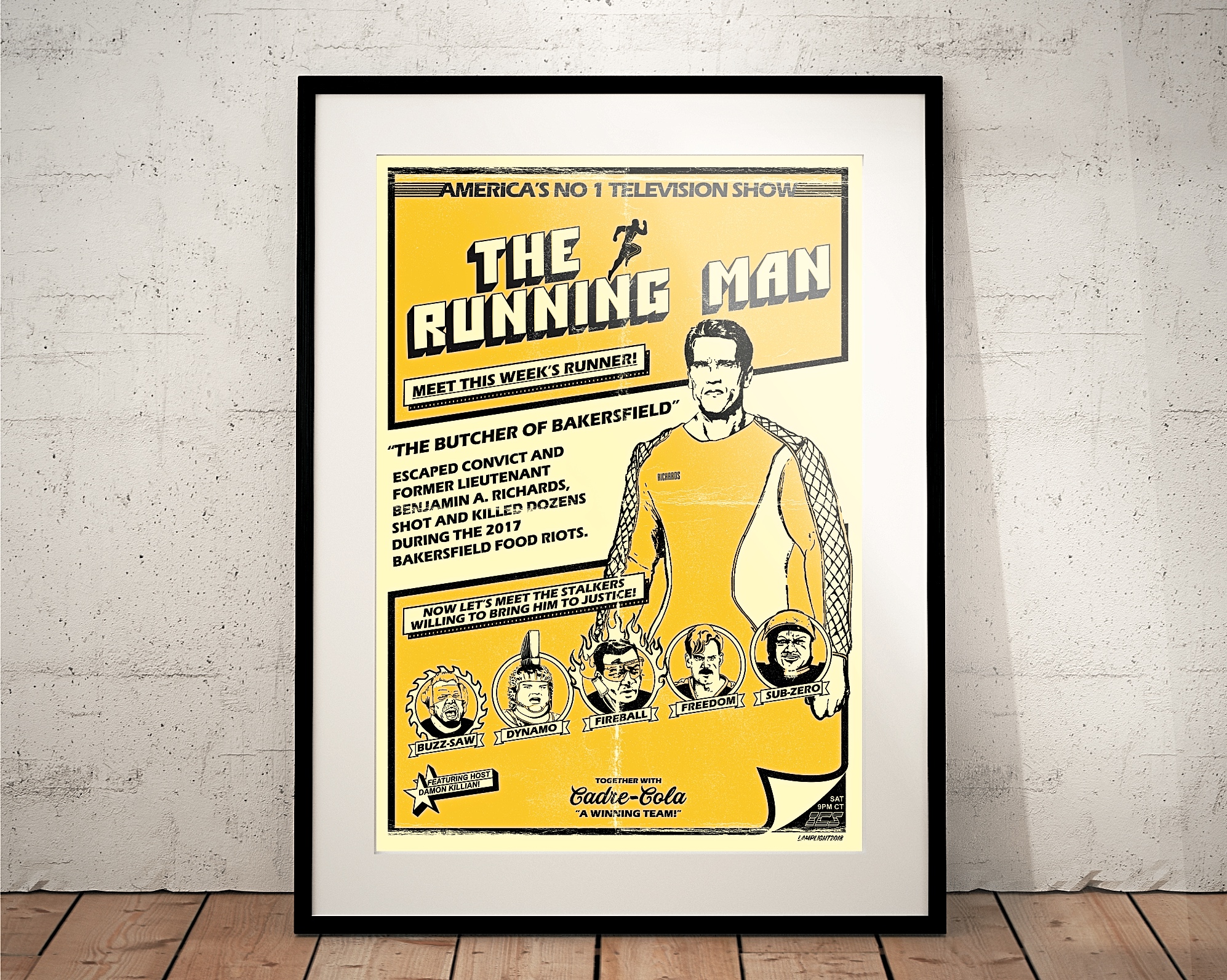 The Running Man, Print, Poster (Arnold Schwarzenegger) · Lamplight ...