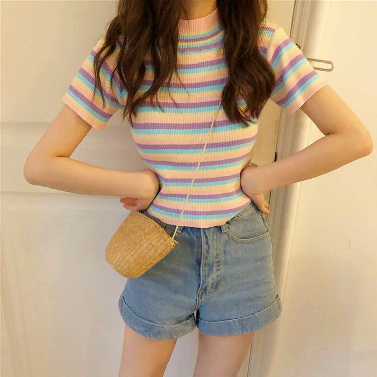 Pastel Stripe Knit Top on Storenvy