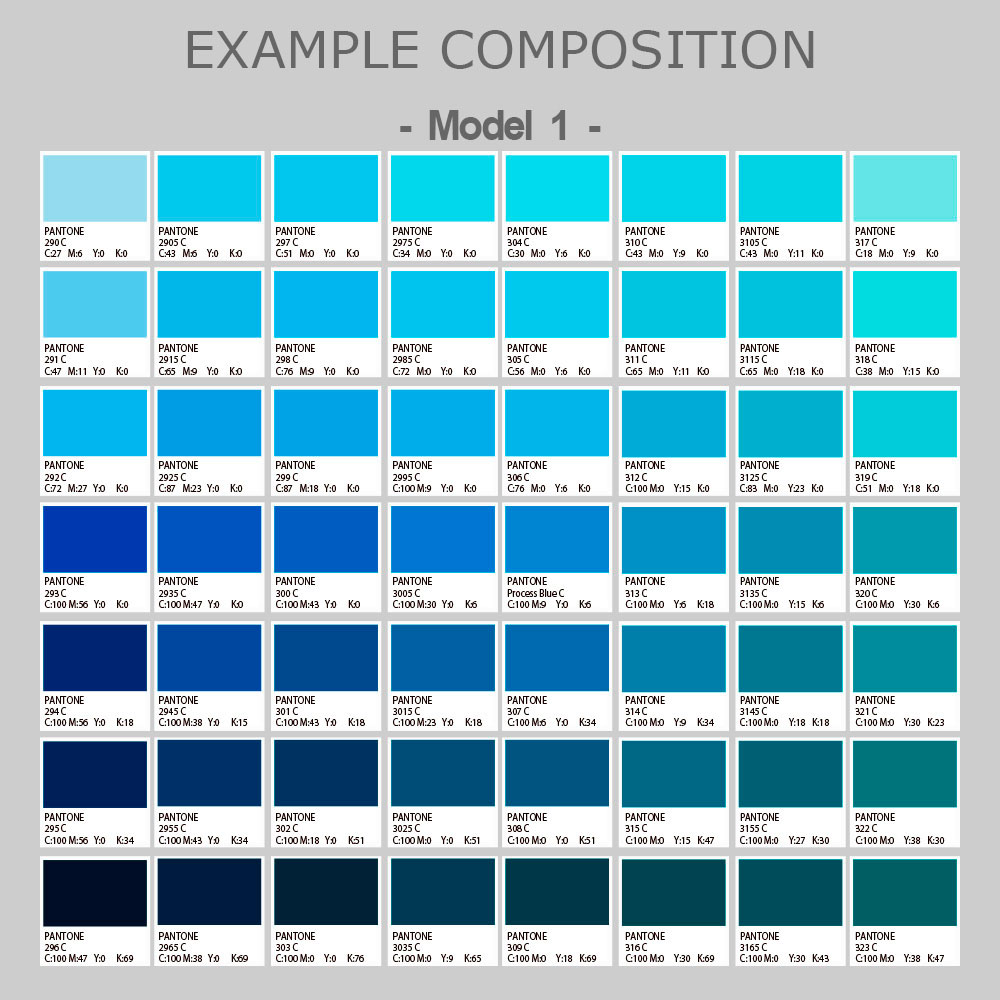 Wall Sticker Tiles Pantone Blue Model (Pack 56) on Storenvy
