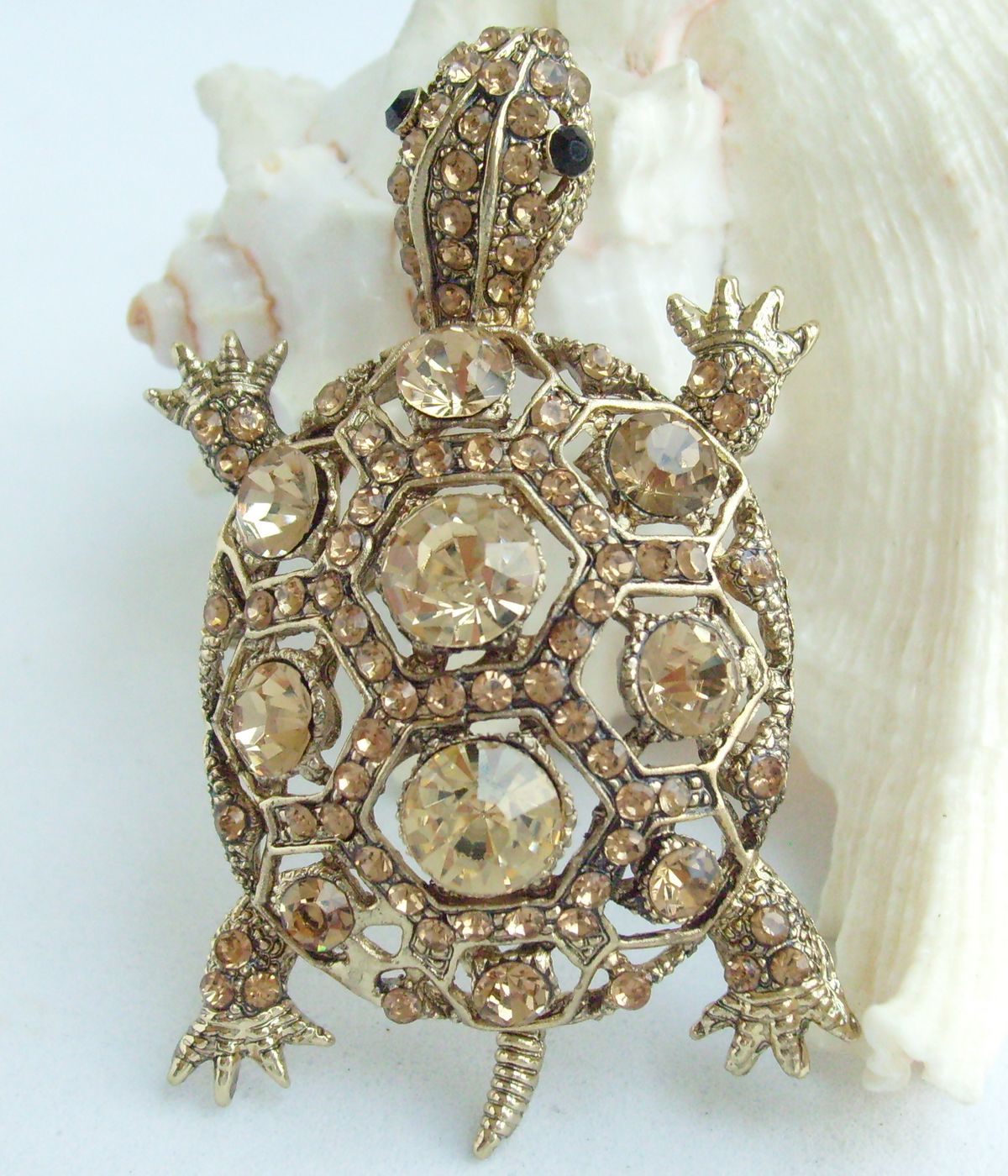 Sindary Rhinestone Crystal Turtle Tortoise Brooch Pin Pendant Animal ...